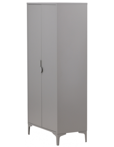 Piri klædeskab i stål H183 x B85 x D45 cm - Lysegrå